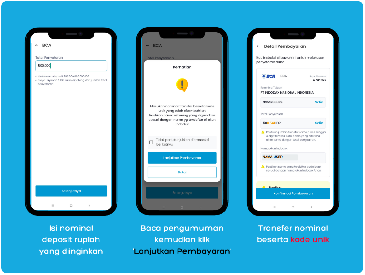 Panduan Cara Deposit Rupiah Dengan Metode Direct BCA – INDODAX